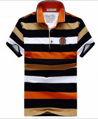 China Men's stripe print polo t shirt 100%cotton OEM Mens Polo Shirts supplier