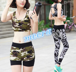 China Yoga gym suit camouflage suit three female sports running tight clothing high elasticity X supplier