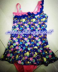 China Nice colorful flower one piece swimwear bikini for kids Small size swimsuit supplier