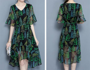 China Fashion chiffon dress for women summer wear ladies dress supplier