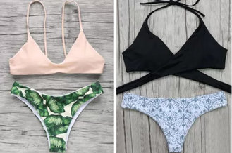 China New design beautiful print  Women two piece bikinis for beach supplier