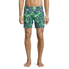 China greenery print swim trunk for men supplier
