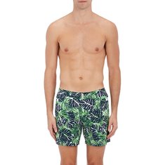China The green leaf design Men's swimming trunks supplier