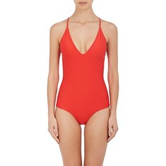 China Red color one piece bikini for ladies swimwear supplier