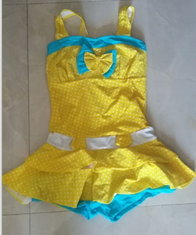 China 0-6year girls fashion yellow print  one-piece swimsuit supplier