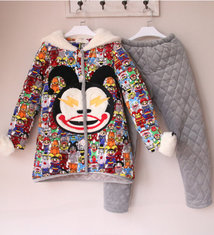 China Girl's   winter warm cotton pajamas, Long coral fleece leisurewear supplier