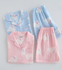 China women  summer fashion   pajamas,  Cardigan  printing short sleeve  leisurewear supplier