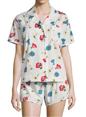 China Summer Printed short sleeve and short pants  sleepwear   Leisure nightgown for women supplier