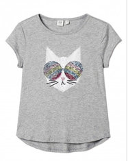 China Latest design reversal sequins pattern  short sleeve T-shirt for grils supplier
