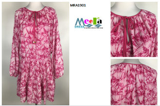 China Fashion Long Sleeve  Dress Printed Round Dress supplier