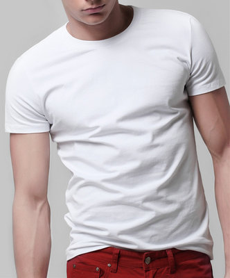 Pure color T-shirt The summer men round collar short sleeve supplier