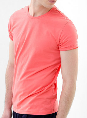 Pure color T-shirt The summer men round collar short sleeve supplier