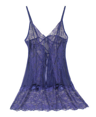 Hollow out sexy nightgown Perspective of bud silk skirt with shoulder-straps appeal spring supplier