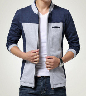 Mens Highneck Zip Up Jacket fashion stripe jacket series for men supplier