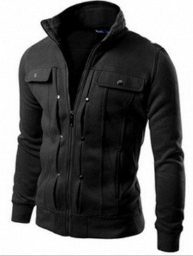 Mens Highneck Zip Up Jacket fashion stripe jacket series for men supplier