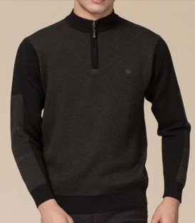 Men's Long Sleeve v-neck Wool Sweater supplier