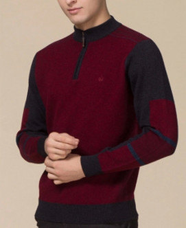 Men's Long Sleeve v-neck Wool Sweater supplier