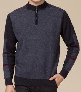 Men's Long Sleeve v-neck Wool Sweater supplier