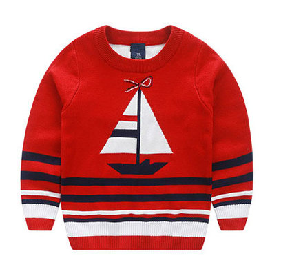 Kid sweaters children's clothing with thick round collar boy's sweater supplier