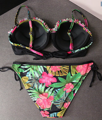 shoulder belt swimsuit, lady's triangle bikini, D cup bikini, very hot drill Bikini supplier