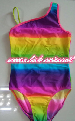 Rainbow printed kids girl swimsuit sexy kids beach wear baby fashion bikini supplier