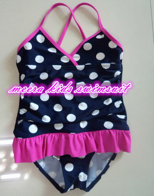 Sweet kids girl swimwear dot print one piece swimsuit love baby bikini supplier