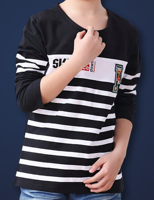 Hiht quality stripe T-shirt cotton polo T-shirt children's wear garment cheap price supplier