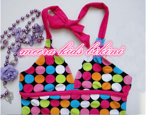 Dot printed baby girl bikini sweet swimwear for baby meera fashion underwear supplier