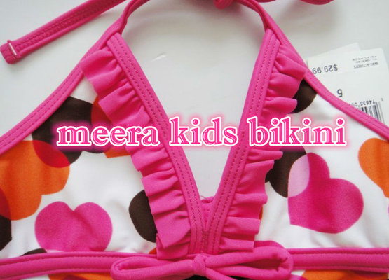 Heat printed loverly girls bikini kids swimwear fashion grils underwear supplier