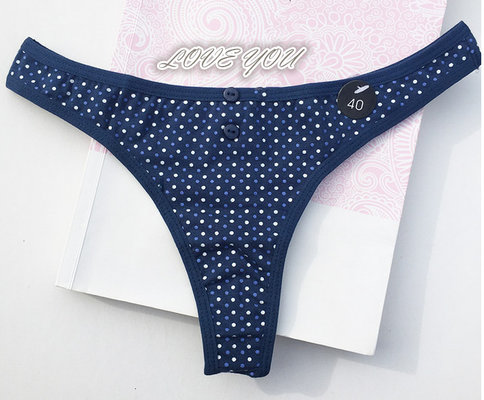 Women's full cotton thong Boca dot printed low-rise sexy non-trace blue T - back ladies un supplier