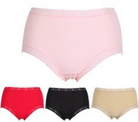 Sexy lace pure cotton high waist pants briefs for women's underwear supplier