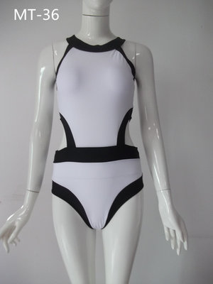 Discount Women Tankini swimwear, Black and white collocation swimsuit supplier