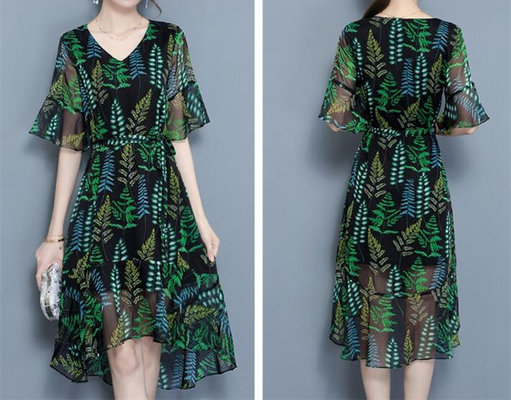 Fashion chiffon dress for women summer wear ladies dress supplier