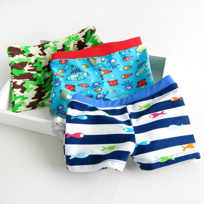 4 to12 years Childern Swimming trunks print beachwear supplier