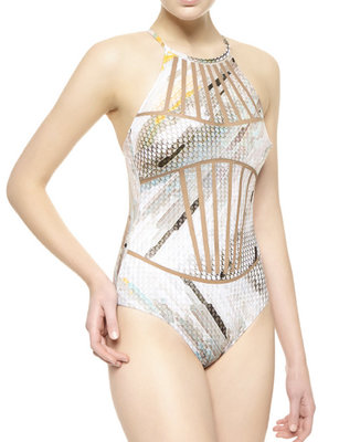 Fashion women one piece swimwear nylon fabric for girl new design supplier
