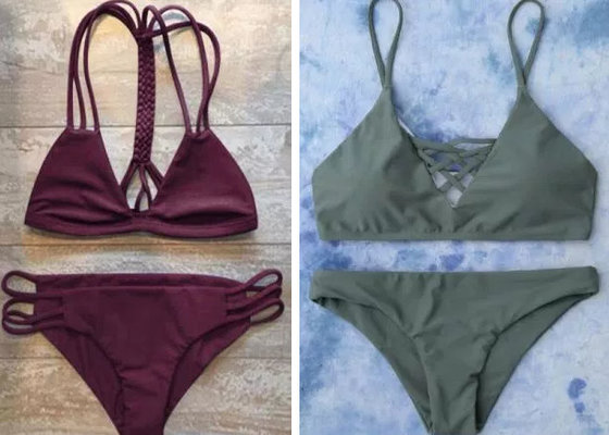 New design beautiful print  Women two piece bikinis for beach supplier