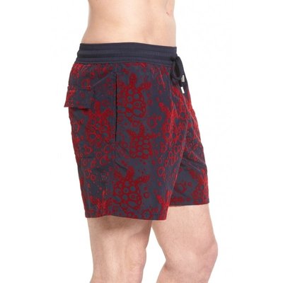 Brick red pattern for Men's swimming trunks supplier