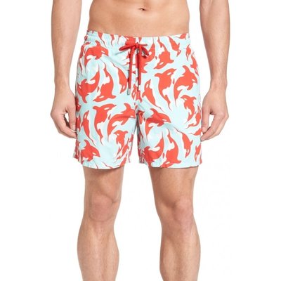 Dolphins red printed for men swim pants supplier