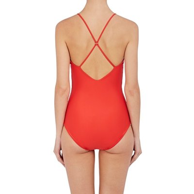 Red color one piece bikini for ladies swimwear supplier