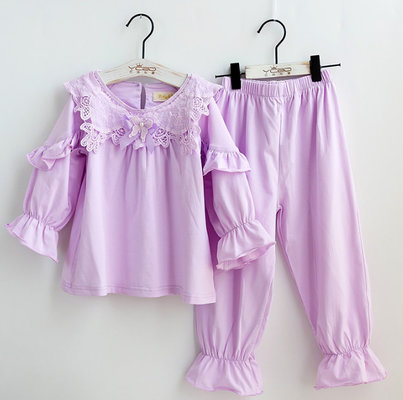 Gril‘s Spring Long Sleeve Pink  Pajamas Homewear  Leisure wear supplier