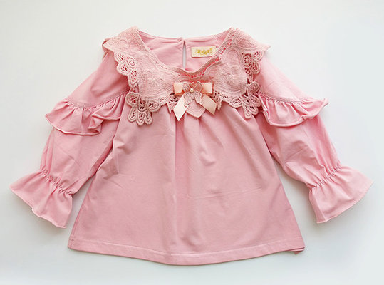 Gril‘s Spring Long Sleeve Pink  Pajamas Homewear  Leisure wear supplier