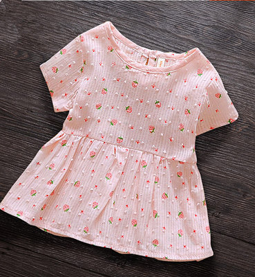 100%cotton voile baby short sleeve dress supplier