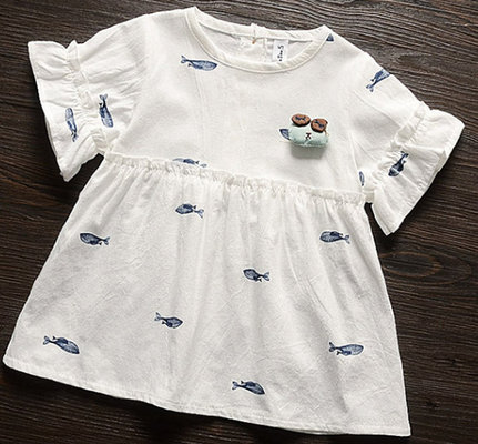 100%cotton voile baby short sleeve dress supplier
