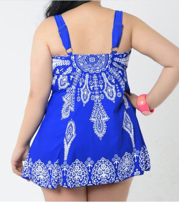 XXXXL Size  printing two piece dresskini  fashion plus-size swimwear supplier