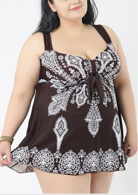 XXXXL Size  printing two piece dresskini  fashion plus-size swimwear supplier