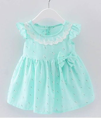 Grils Lovely round collar bowknot falbala pleated dress supplier