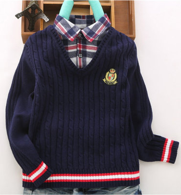 Childern keep wram Shirt collar sweater supplier