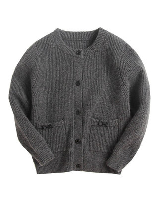 Childern keep wram round collar silver long sleeve  sweater supplier
