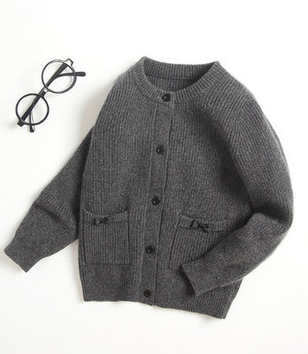 Childern keep wram round collar silver long sleeve  sweater supplier