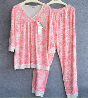 womens  summer modal cotton printed pajamas, fashion shads plus size v  neck  homewear supplier